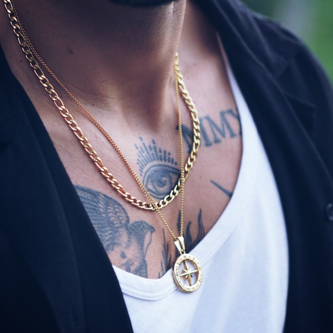 DVRK - Conjunto Collares de Oro para Hombre - Cadenas de Oro Hombre 18K